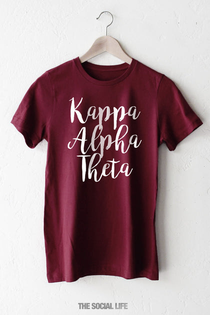 Kappa Alpha Theta Cursive Tee – The Social Life